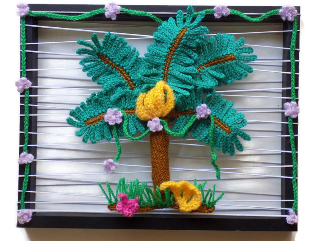 CROCHET PATTERN: Crochet Palm Tree on a Frame for Wall Decor - Etsy
