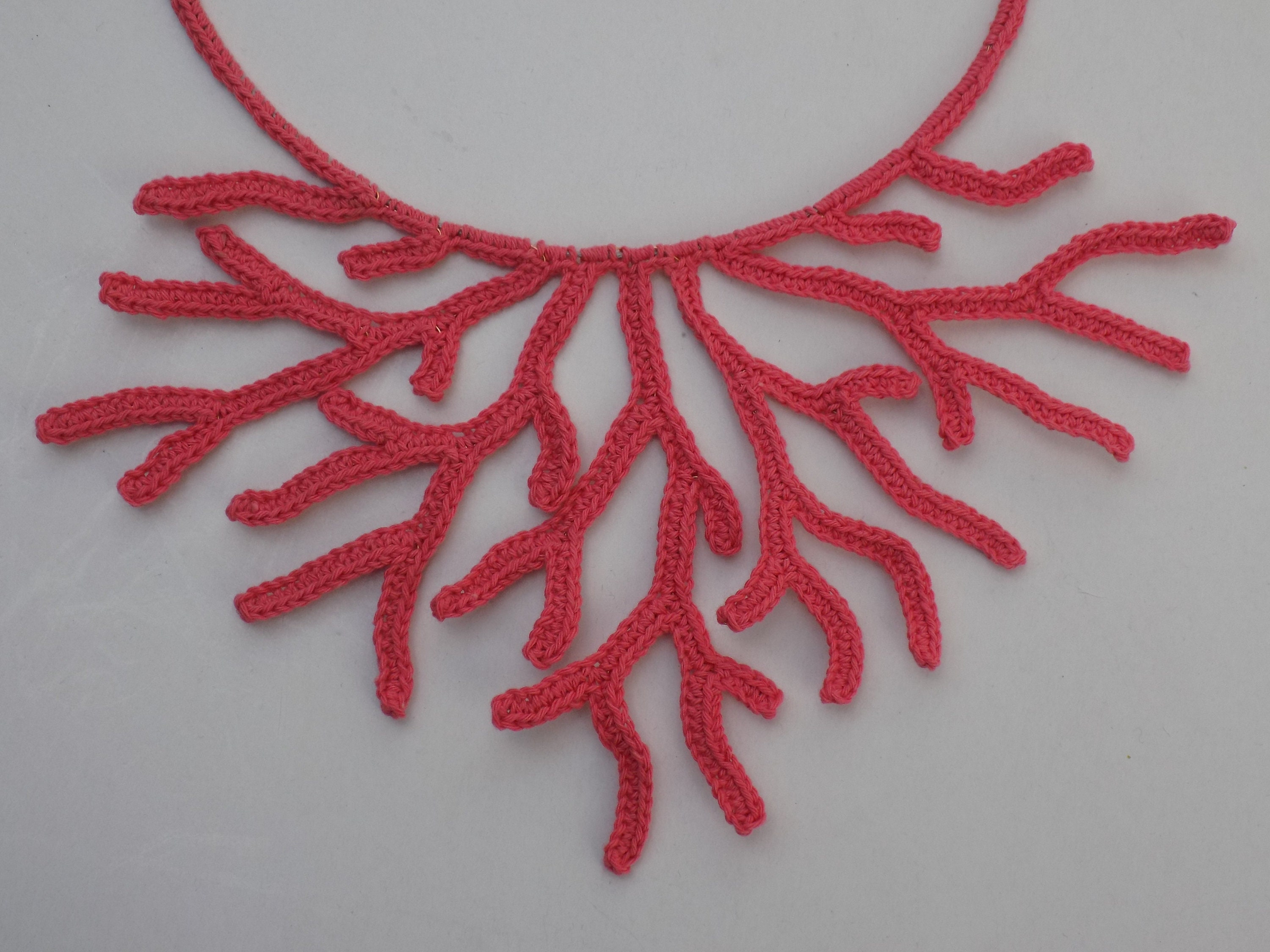 CROCHET PATTERN Crochet Coral Statement Necklace Jewelry for - Etsy
