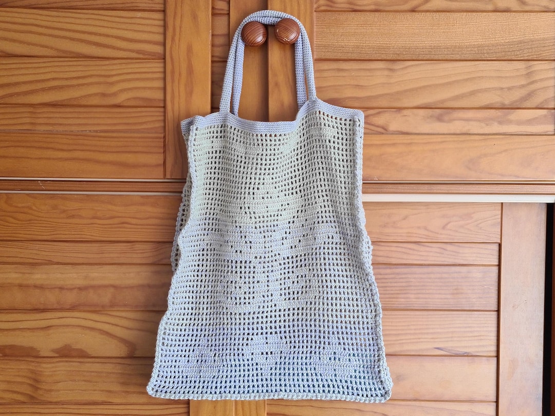 Crochet Pattern: Summer Filet Crochet Tote Bag, Shopper, Market Bag ...