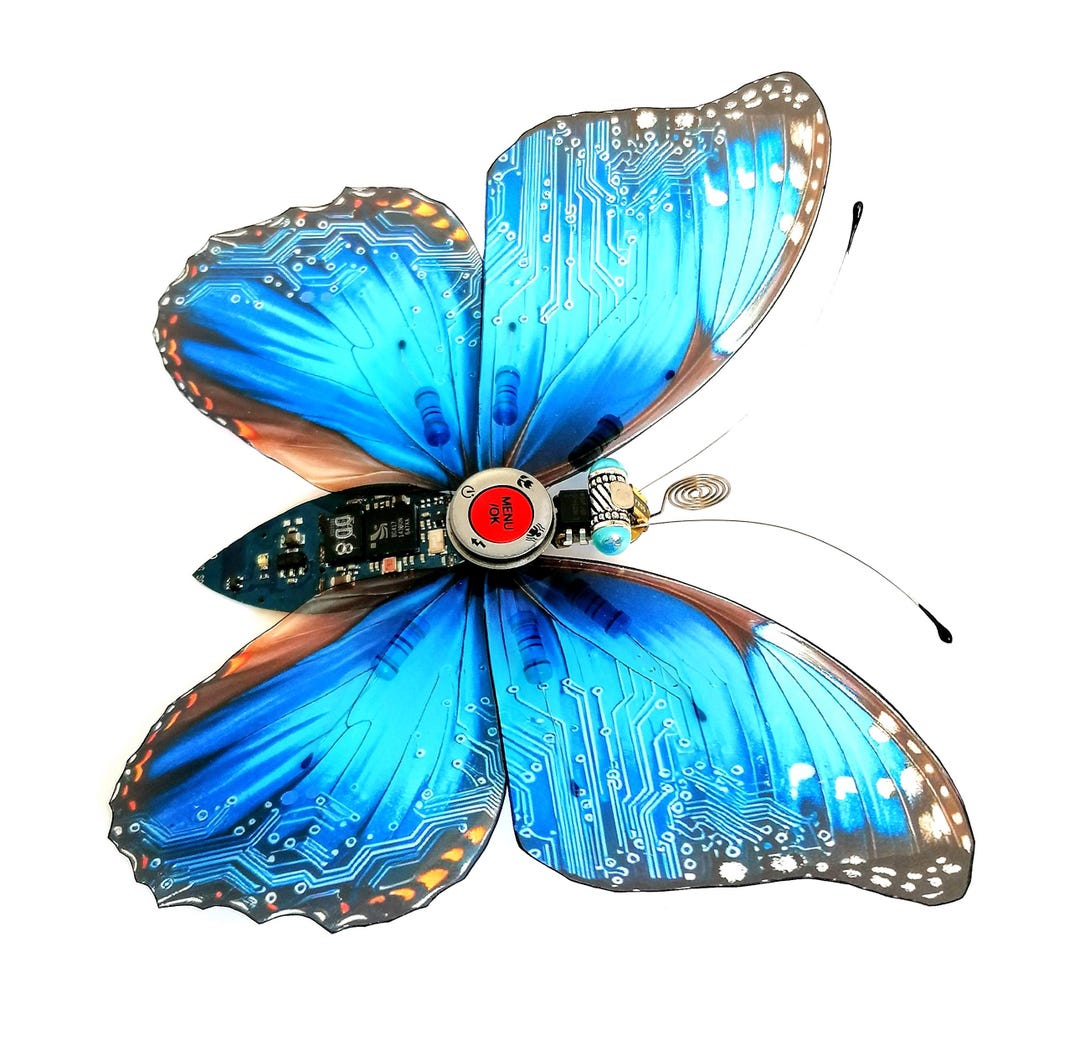 The Large Blue Morpho Butterfly, Circuit Board Insect by Julie Alice ...