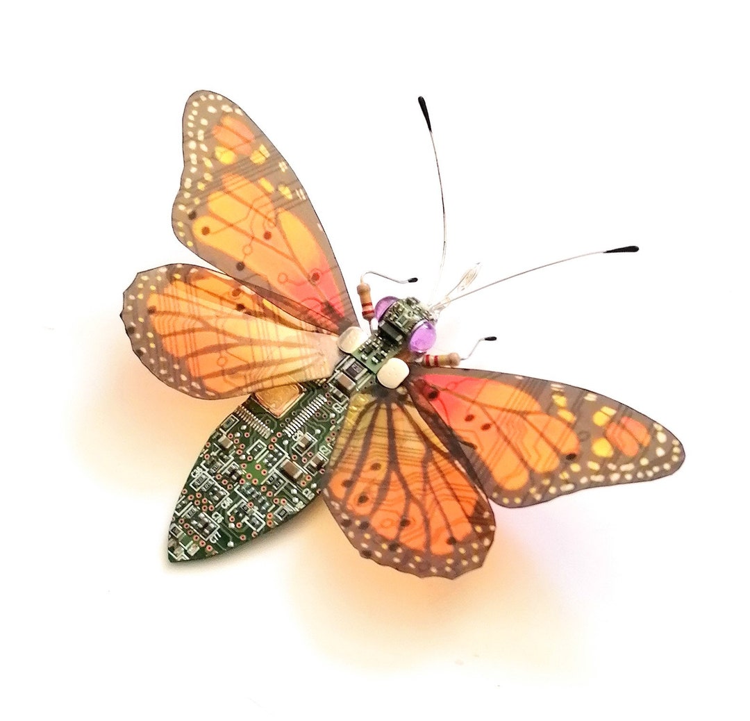 The Monarch Butterfly, Circuit Board Insect by Julie Alice Chappell - Etsy