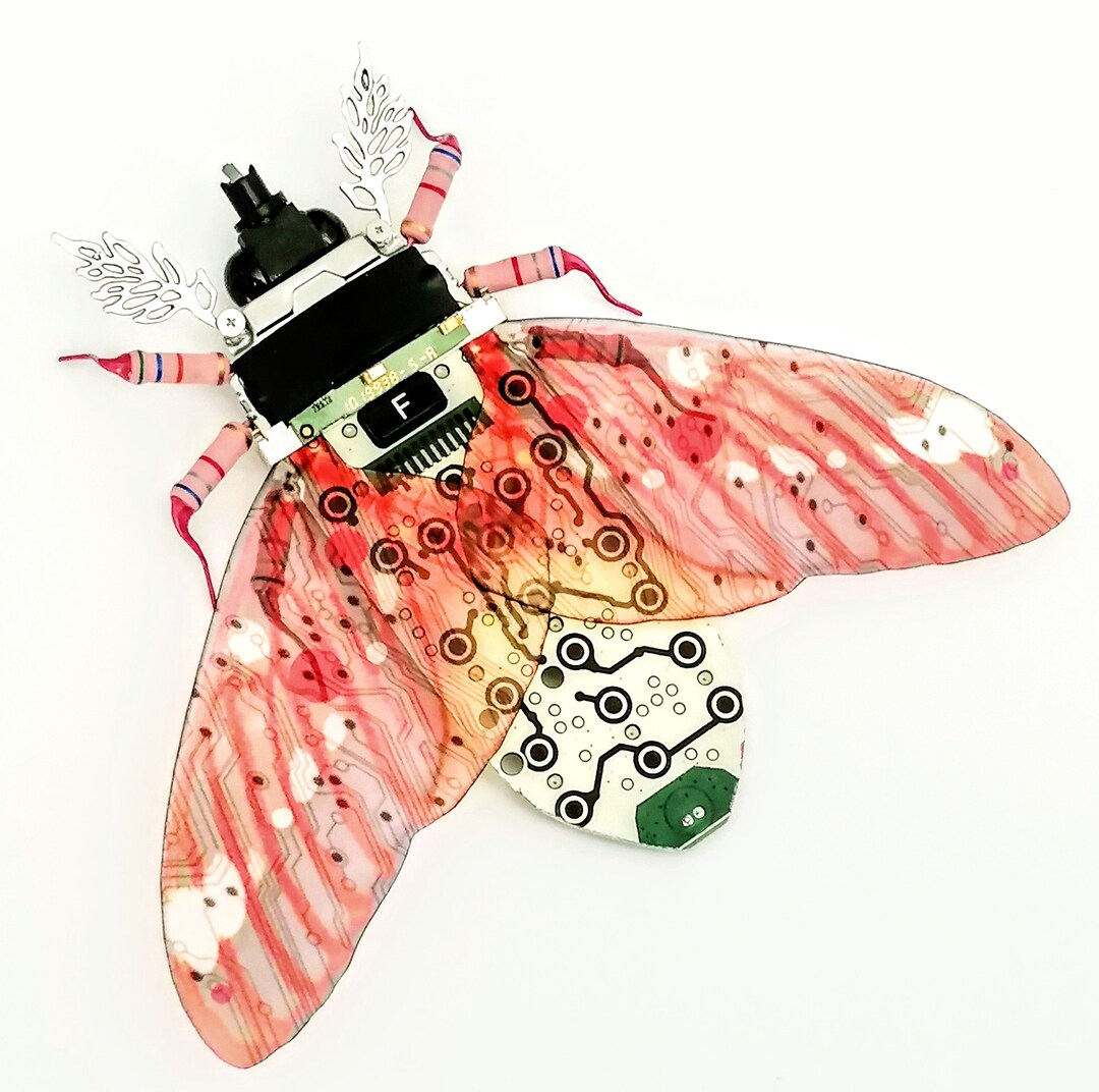 The Giant Circuit Board Moth, Fantasy Circuit Board Insect by Julie ...