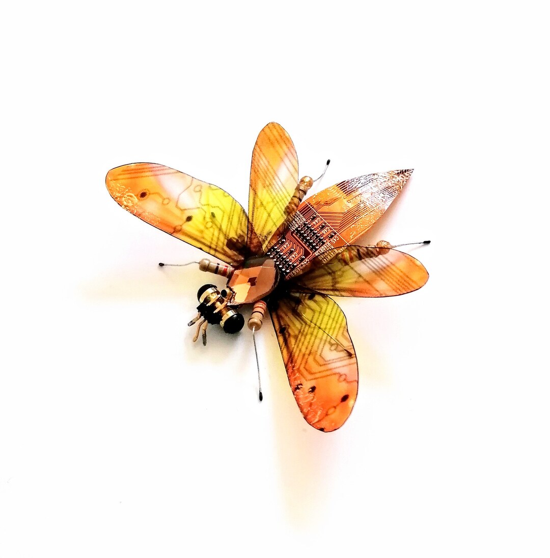 The Large Jewelled Copper Bee, Fantasy Circuit Board Insect by Julie ...