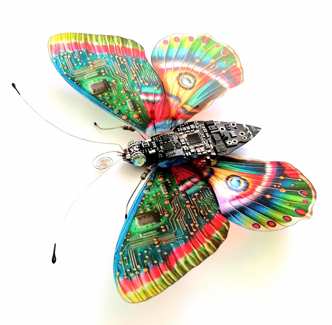 The Fire Cracker Fantasy Butterfly, Circuit Board Insect - Etsy
