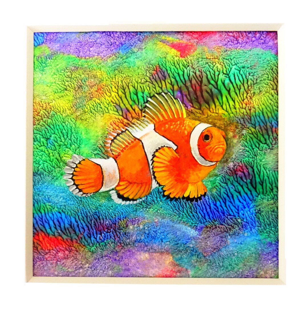 The Little Clown Fish, Original Painting in Acrylic, Japanese Water ...