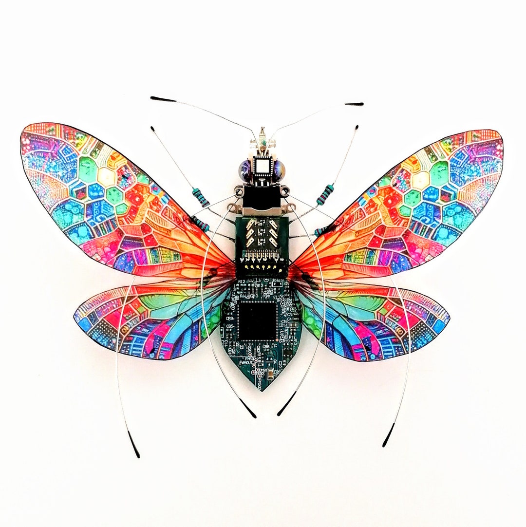 The Magical Mosaic Fly, Fantasy Circuit Board Insect by Julie Alice ...