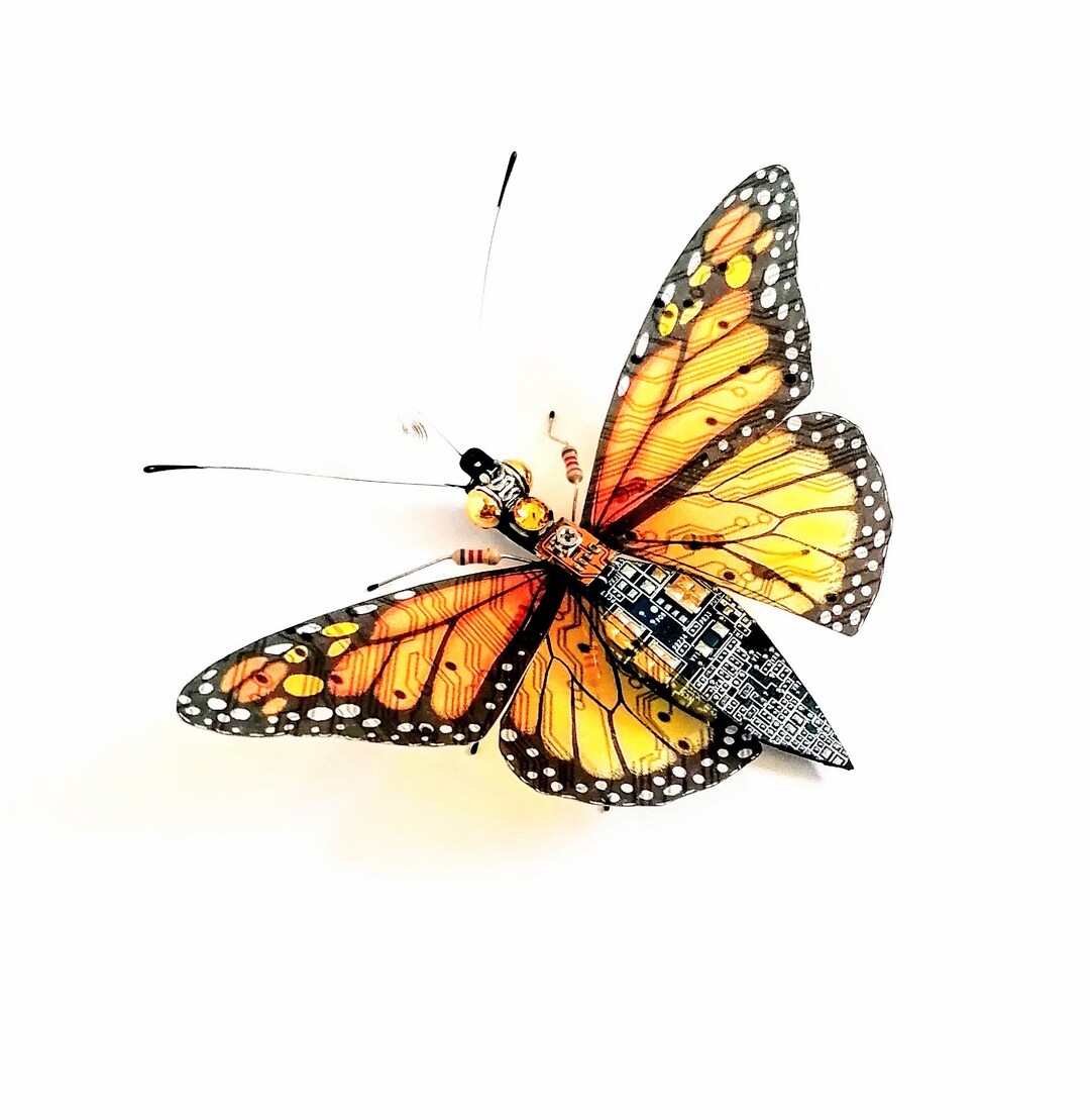 The Golden Monarch Butterfly, Circuit Board Butterfly by Julie Alice ...