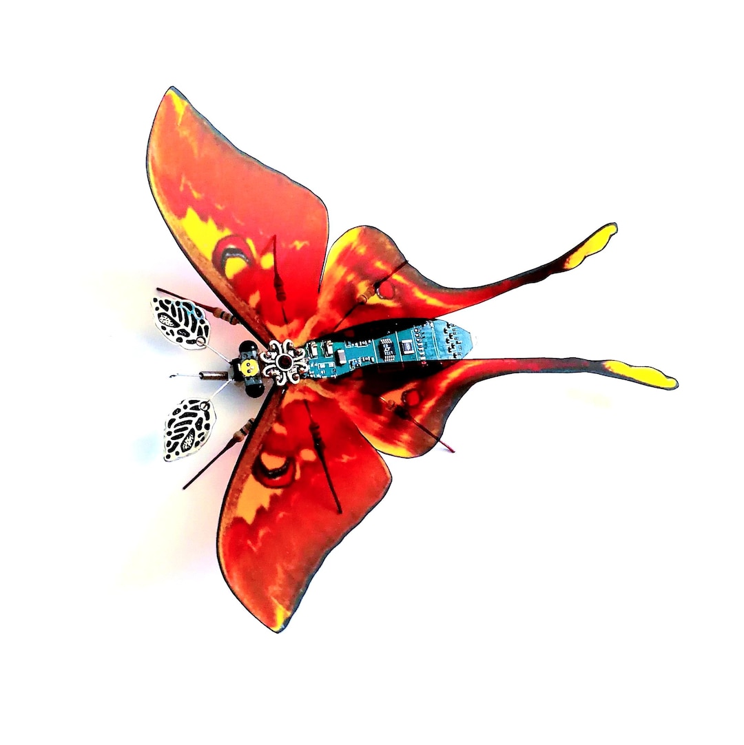 The Copper Moth, Circuit Board Insect by Julie Alice Chappell - Etsy