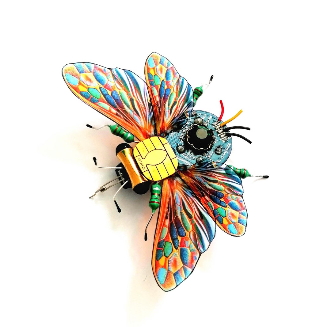 The Tailed Tropical Bumble Bee, Fantasy Circuit Board Insect by Julie ...