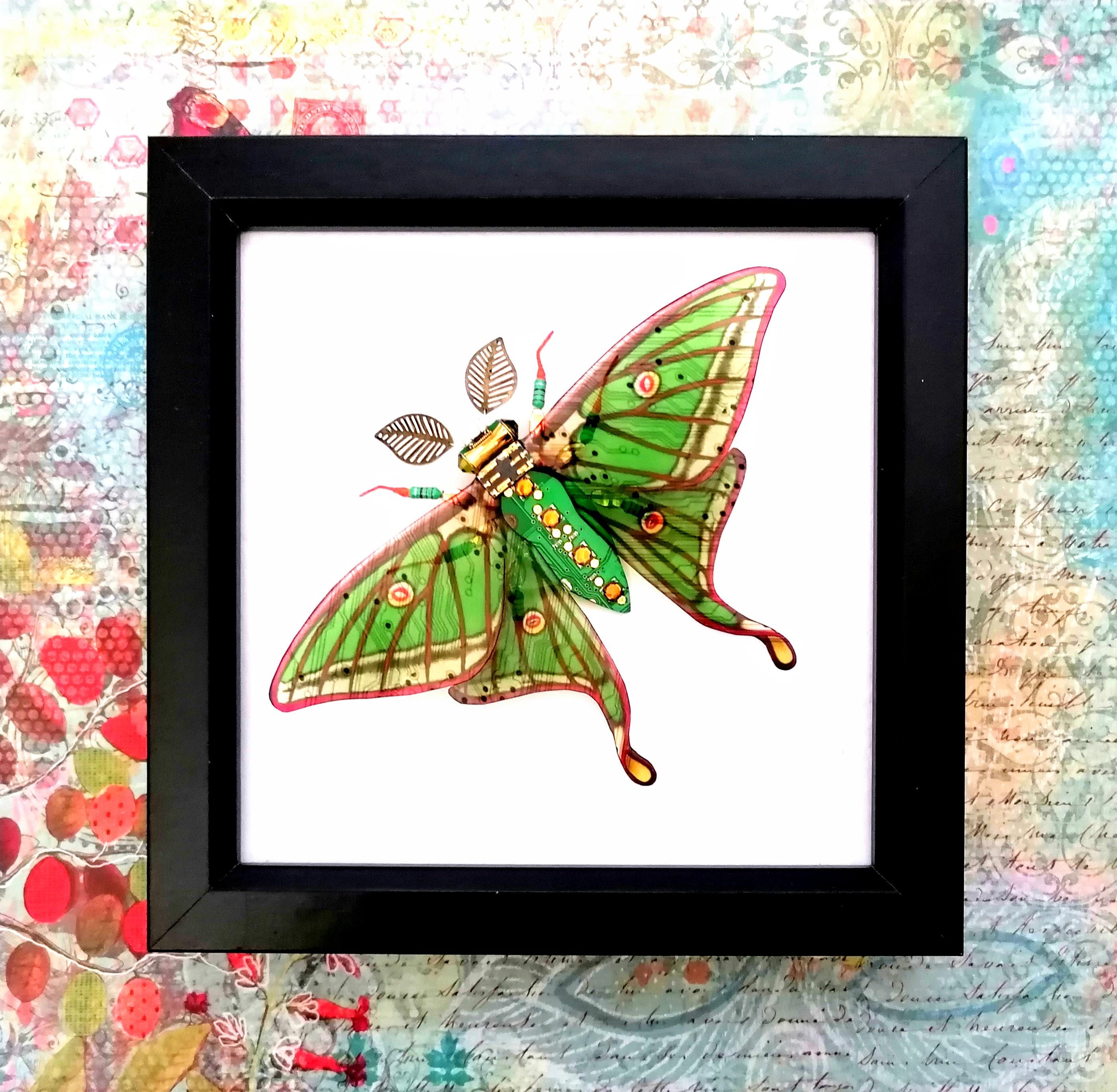 The Golden Spotted, Spanish Luna Moth, Circuit Board Insect by Julie ...
