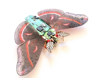 The Sunset Moth, Circuit Board Insect by Julie Alice Chappell - Etsy