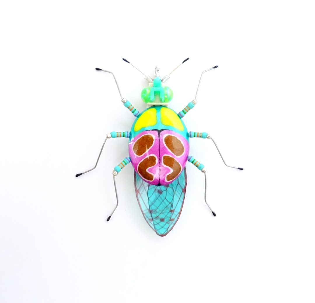 The Sweet Little Candy Coloured Beetle, Hand Painted Insect by Julie ...