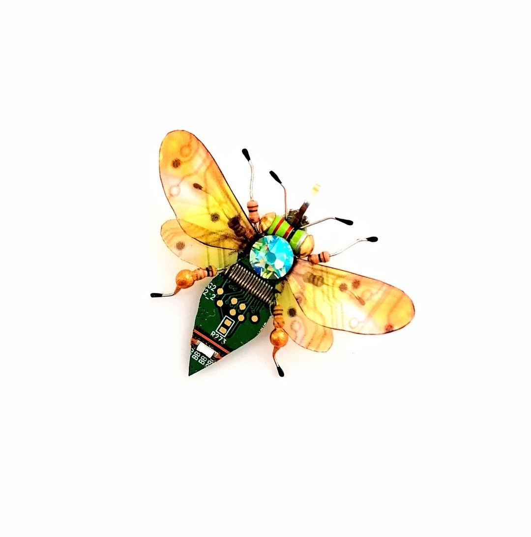 The Tiny Sparkle Bee, Fantasy Circuit Board Insect by Julie Alice ...