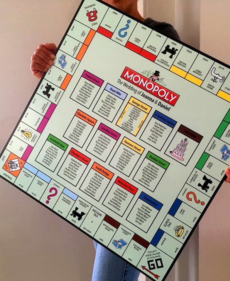 Monopoly Board Wedding Seating Plan - Etsy UK