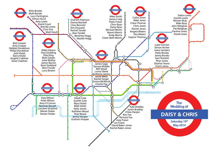 London Underground Wedding Seating Plan - Etsy UK