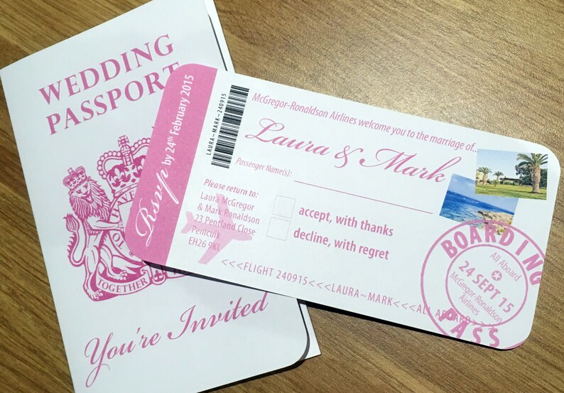 Wedding Passport & Boarding Pass RSVP - Etsy