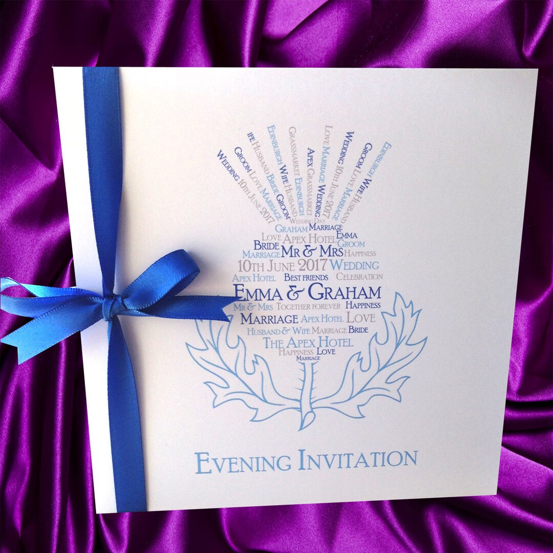 Celtic Thistle Wedding Invitation - Etsy