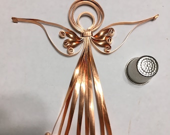Handcrafted Copper Angel With Heart Ornament - Etsy