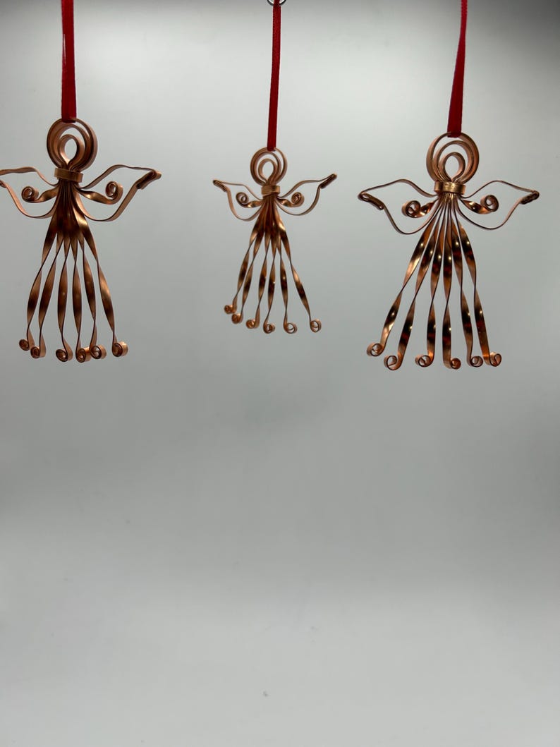Small Curly COPPER ANGEL - Etsy