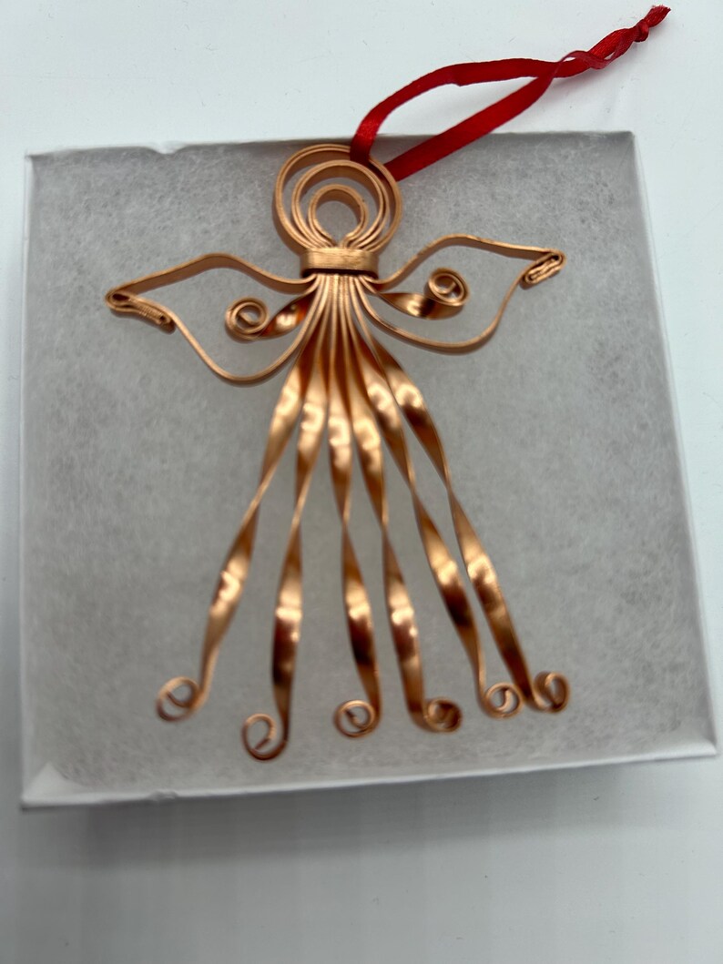 Small Curly COPPER ANGEL - Etsy