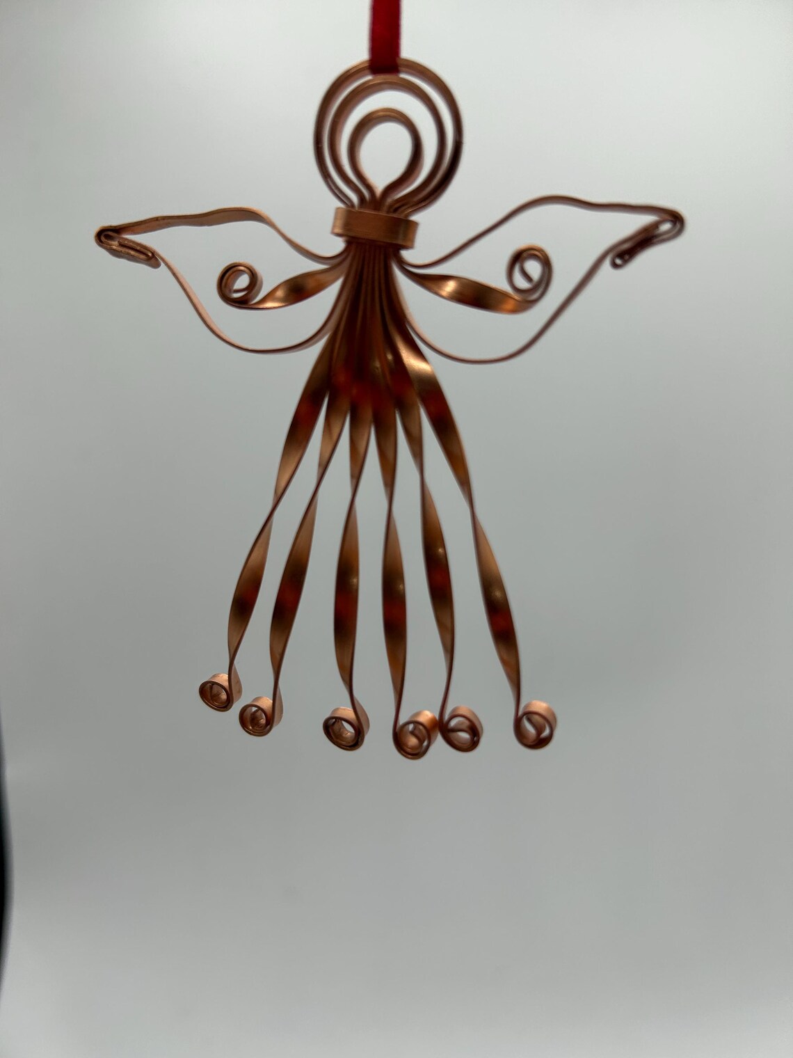 Small Curly COPPER ANGEL - Etsy