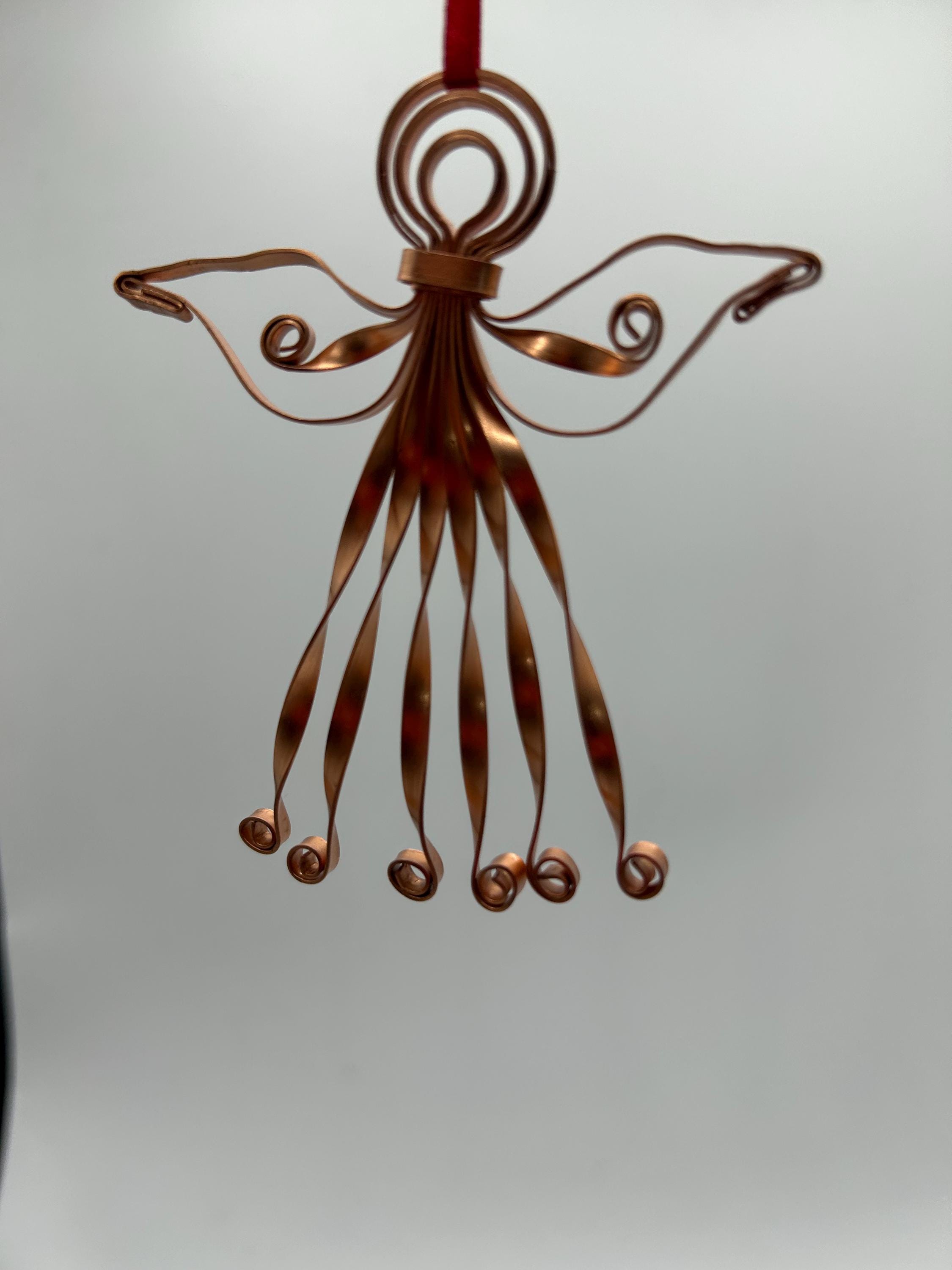 Small Curly COPPER ANGEL - Etsy