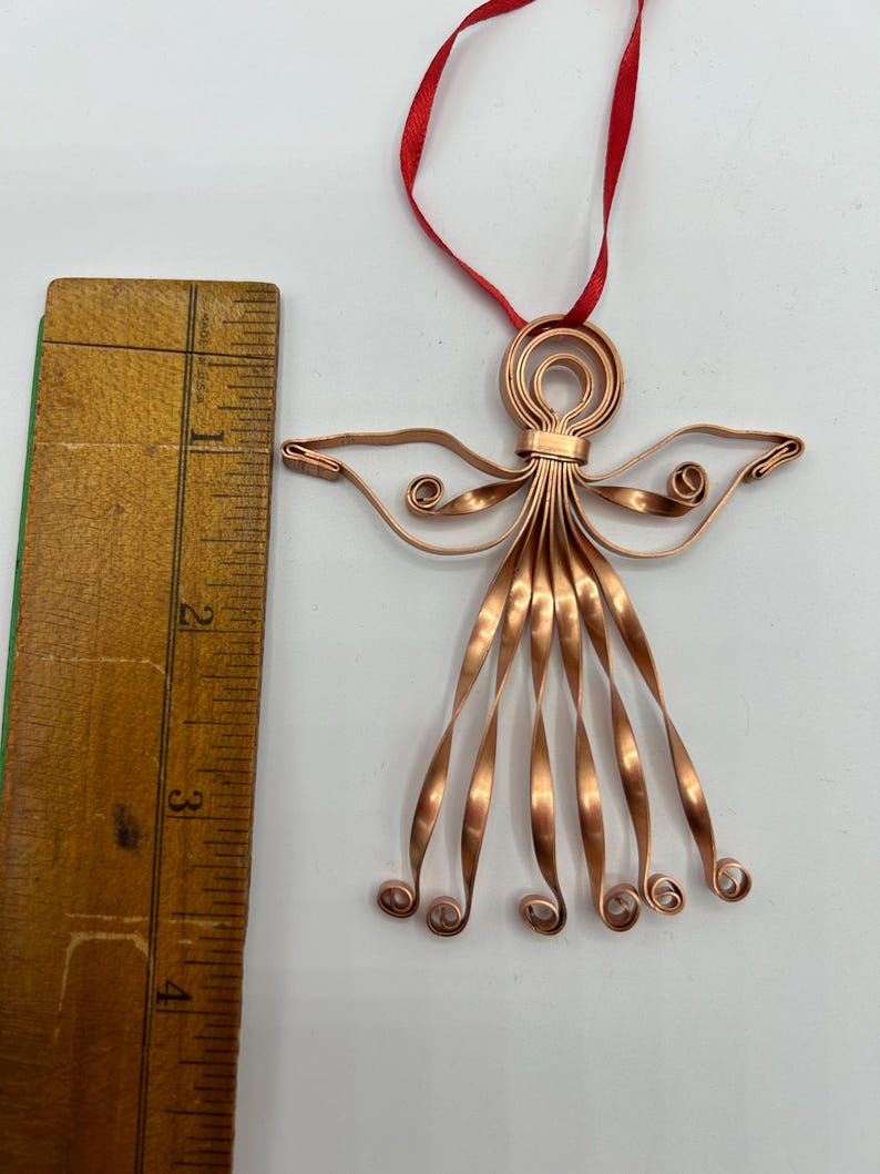 Small Curly COPPER ANGEL - Etsy