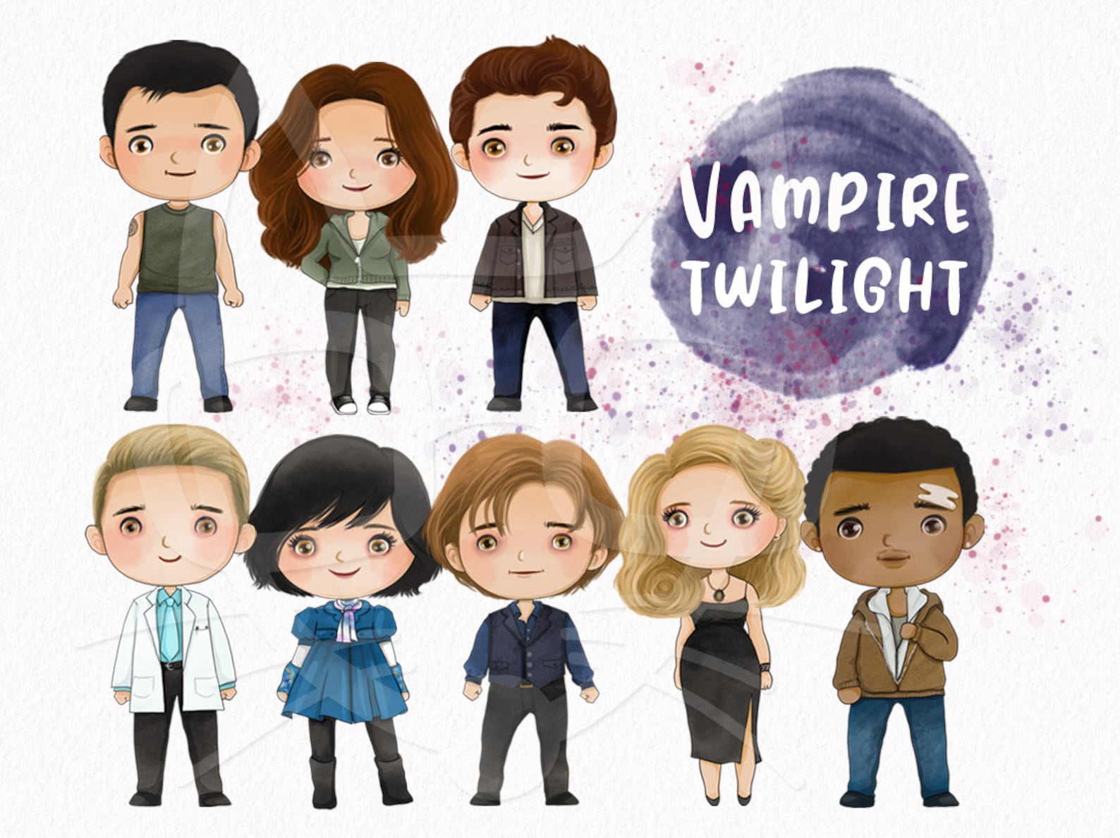 Vampire Twilight clipart Instant Download PNG file 300 dpi. | Etsy