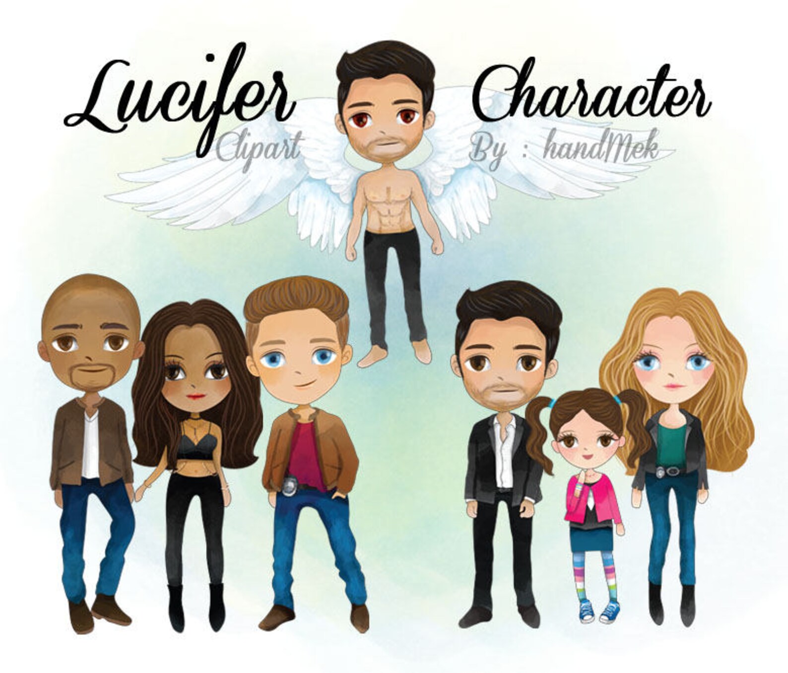 Lucifer character clipart instant Download PNG file 300 dpi. | Etsy