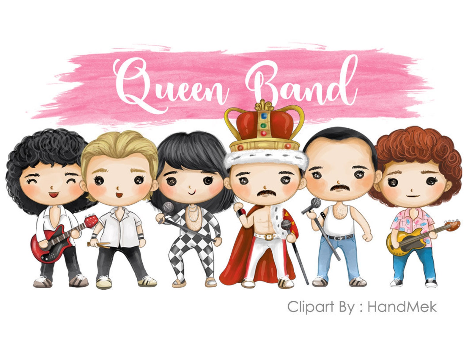 Queen Band Clipart Descarga instantánea PNG archivo 300 dpi | Etsy