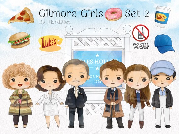 Gilmore Girls Watercolor Clip Art Set 2 Instant Downloadpng Etsy