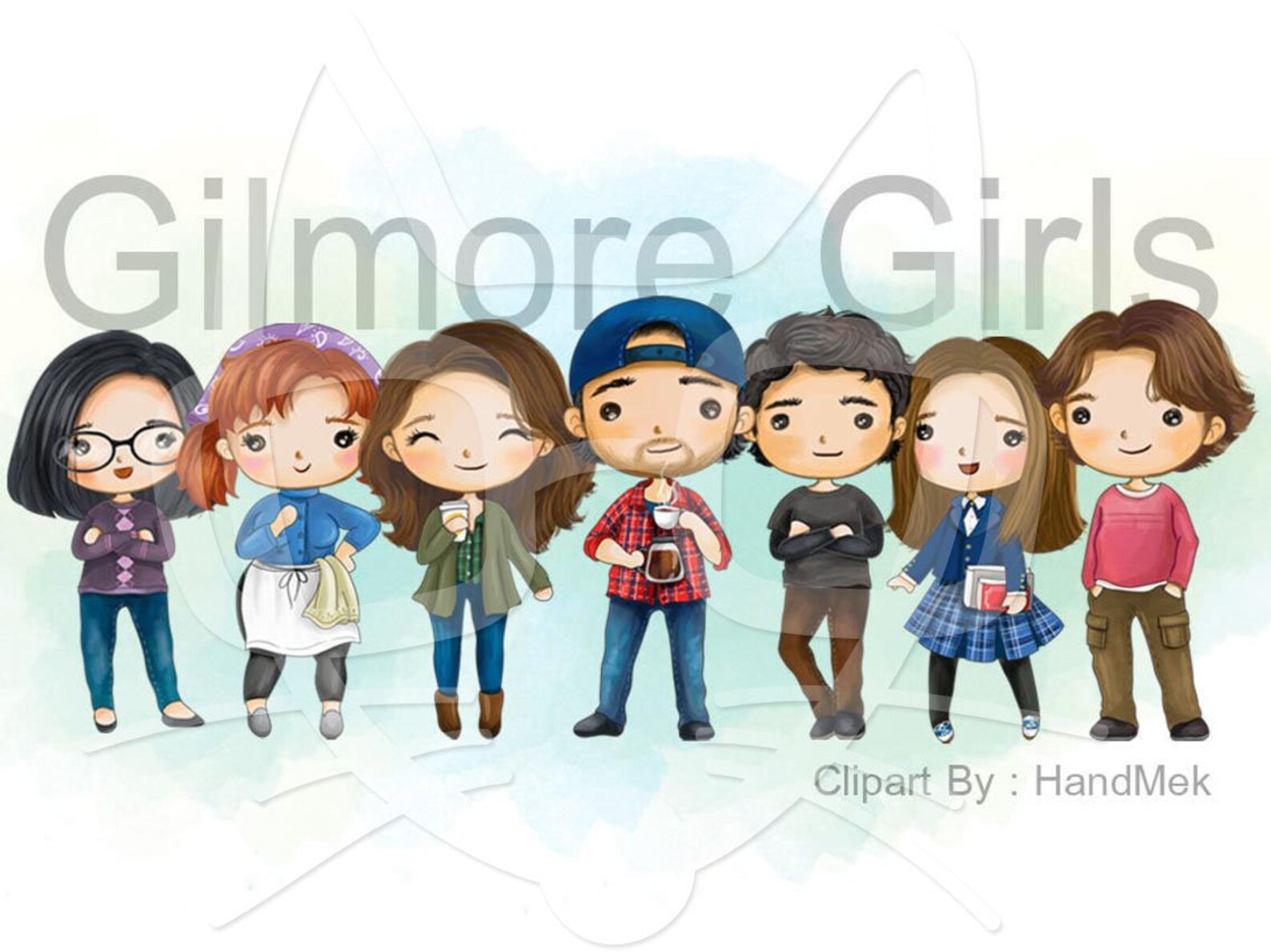 Gilmore Girls Watercolor Clip Art Set 1 Instant Downloadpng Etsy