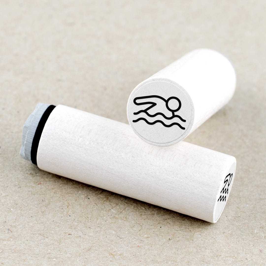 Mini Rubber Stamp Swimming - Etsy
