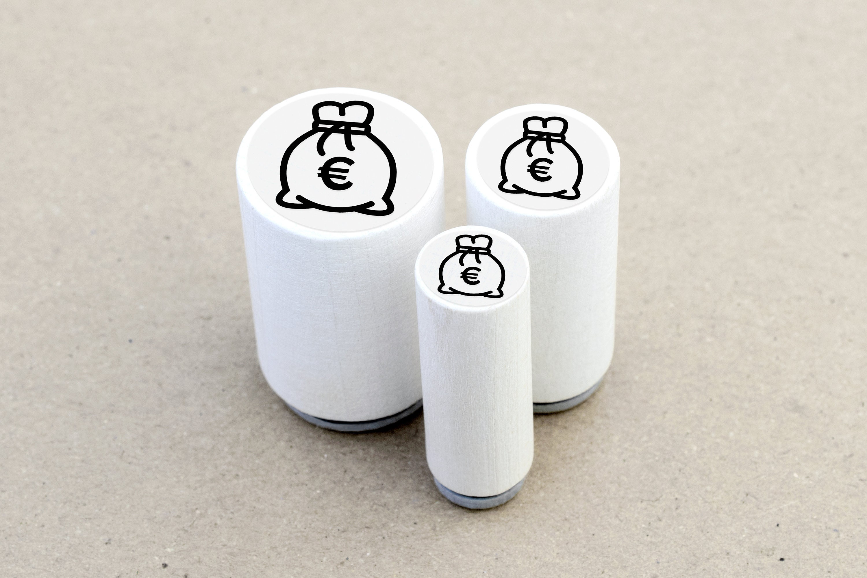 Mini Rubber Stamp Euro Money Bag - Etsy