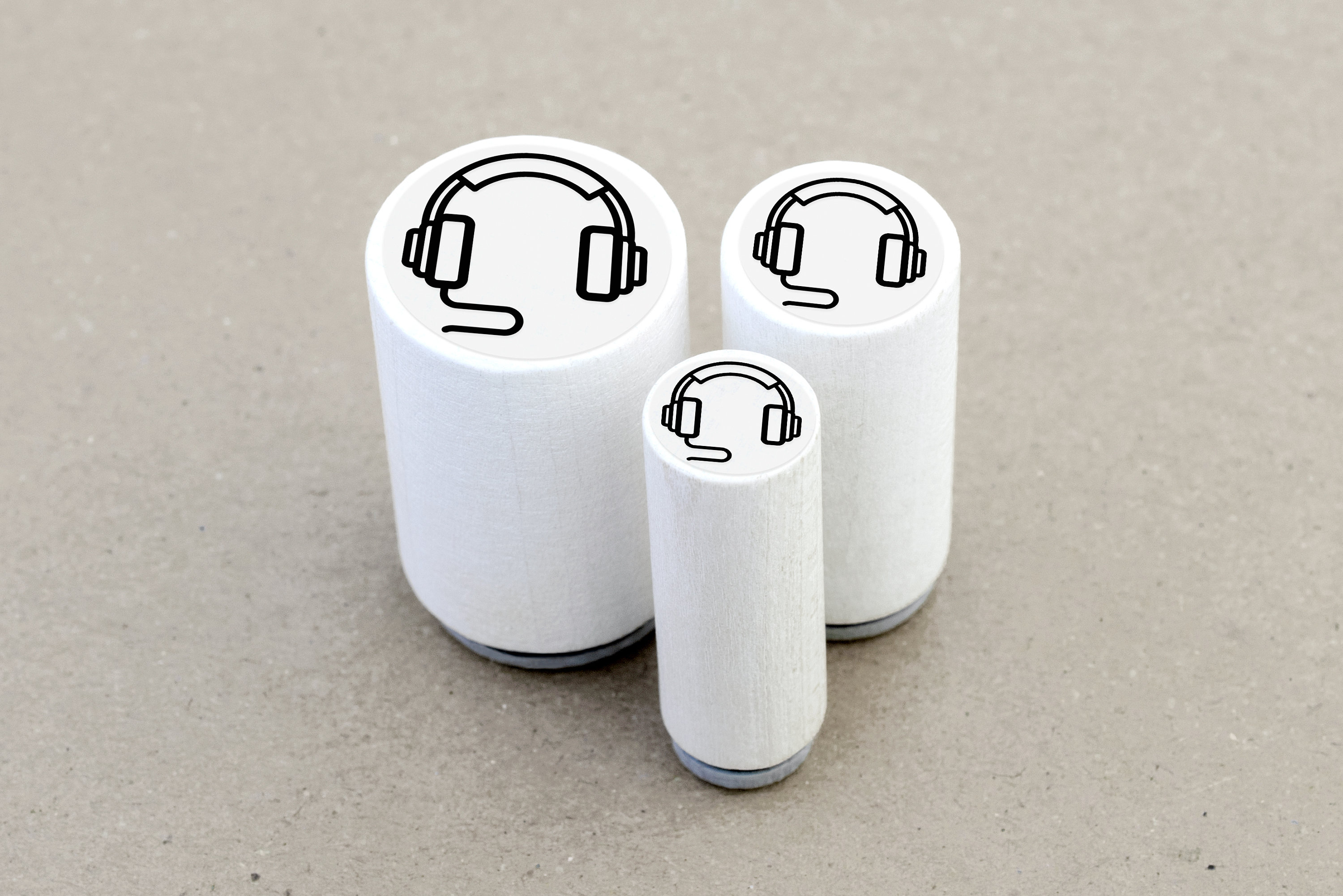 Mini Rubber Stamp Over Ear Headphones - Etsy