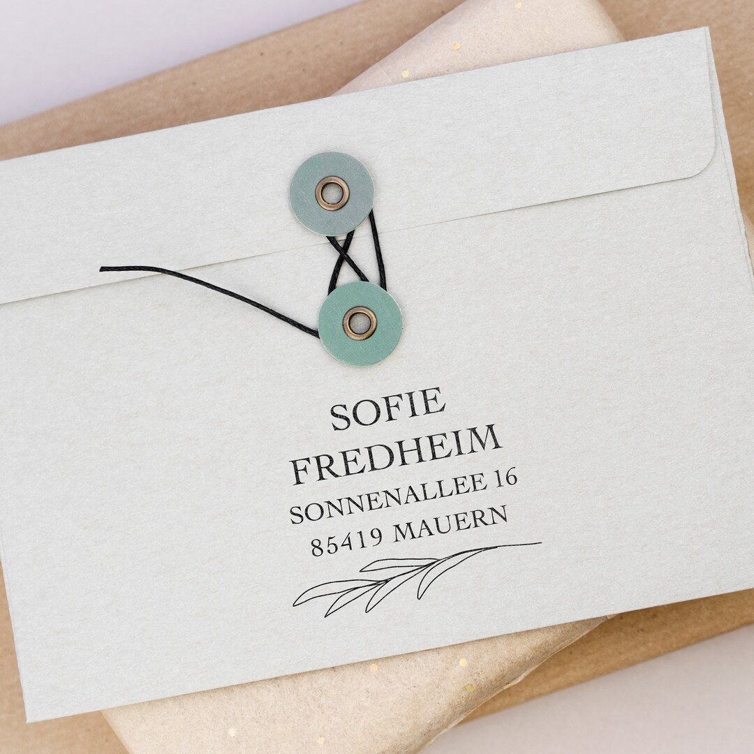 Small Address Stamp One Line Flower Ivy up to 4 Lines - Etsy