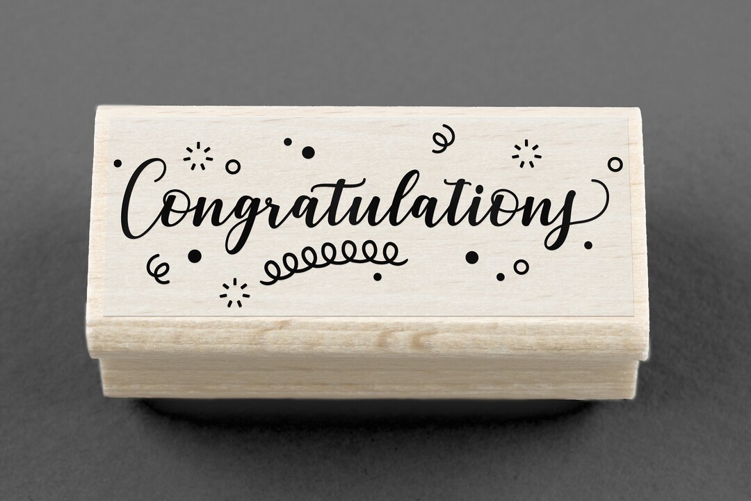 Rubber Stamp Congratulations 105 X 40 Mm - Etsy