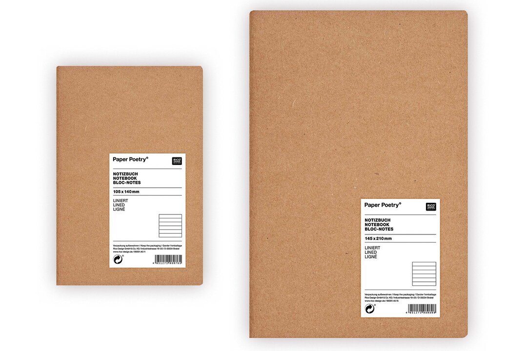 Notebook Lined DIN A6 DIN A5 Kraft Paper Cover - Etsy
