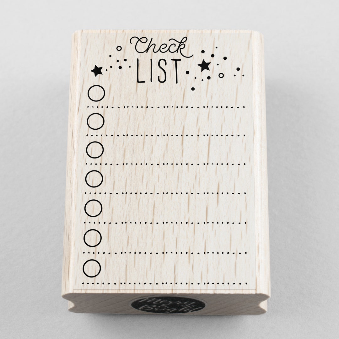 Rubber Stamp Checklist 50 X 80 Mm - Etsy
