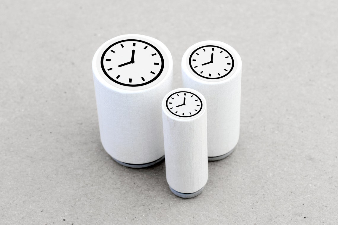 Mini Rubber Stamp Clock - Etsy