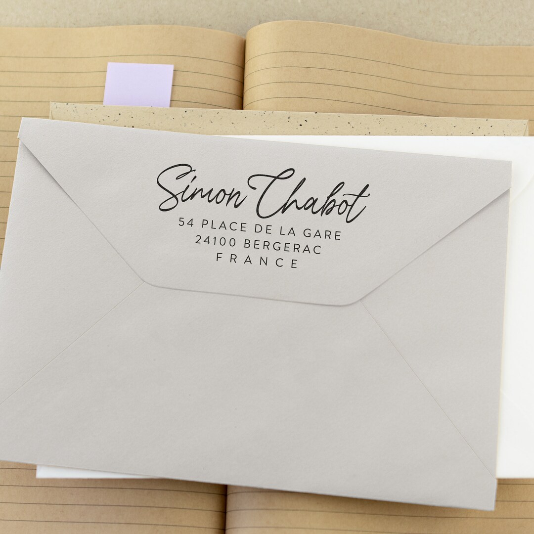 Signature-stempel Simon With Address in Different Sizes - Etsy