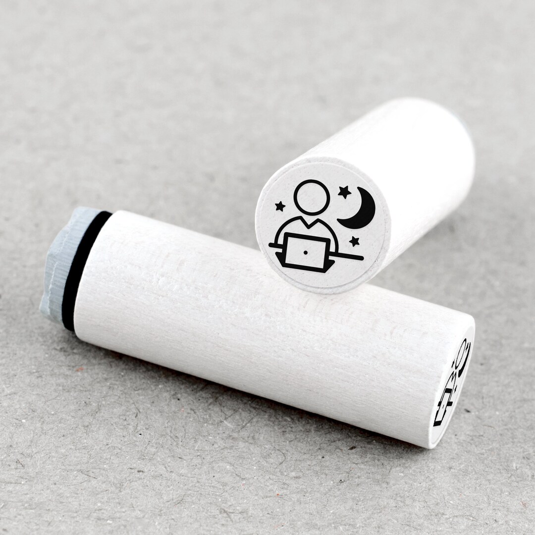 Mini Rubber Stamp Night Shift - Etsy