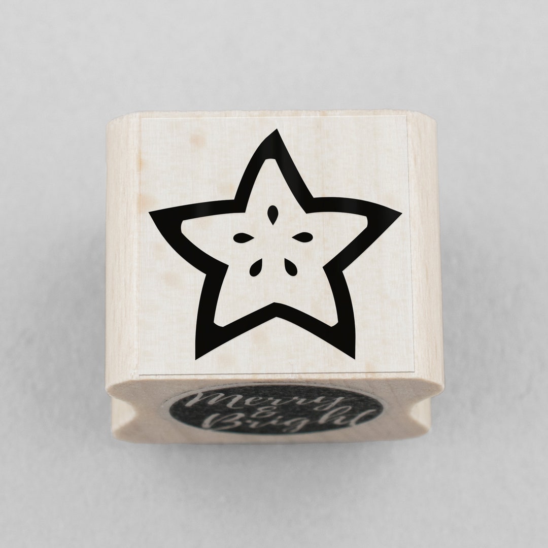 Rubber Stamp Starfruit 20 X 20 Mm - Etsy