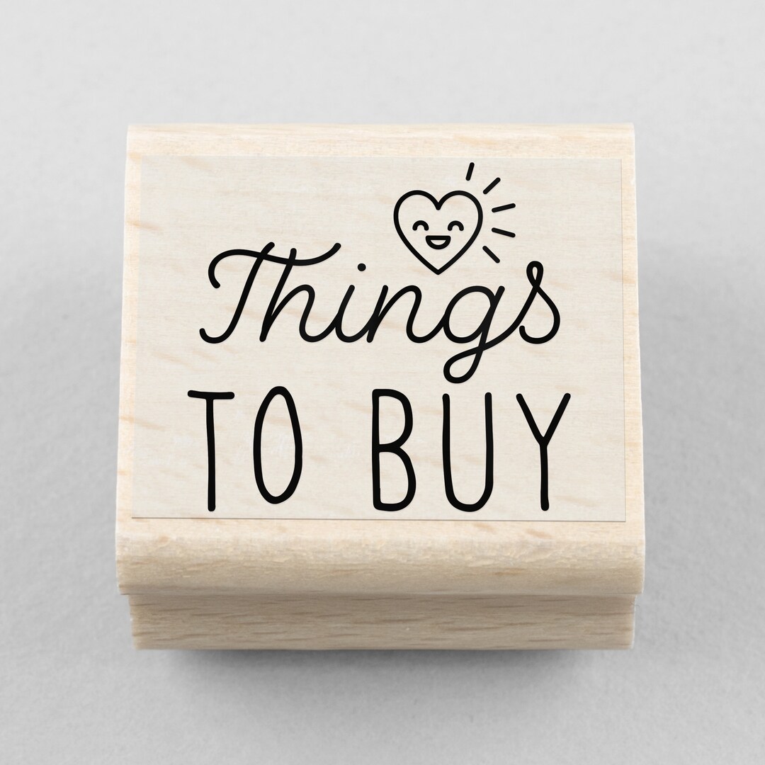 Rubber Stamp Things to Buy 35 X 30 Mm - Etsy