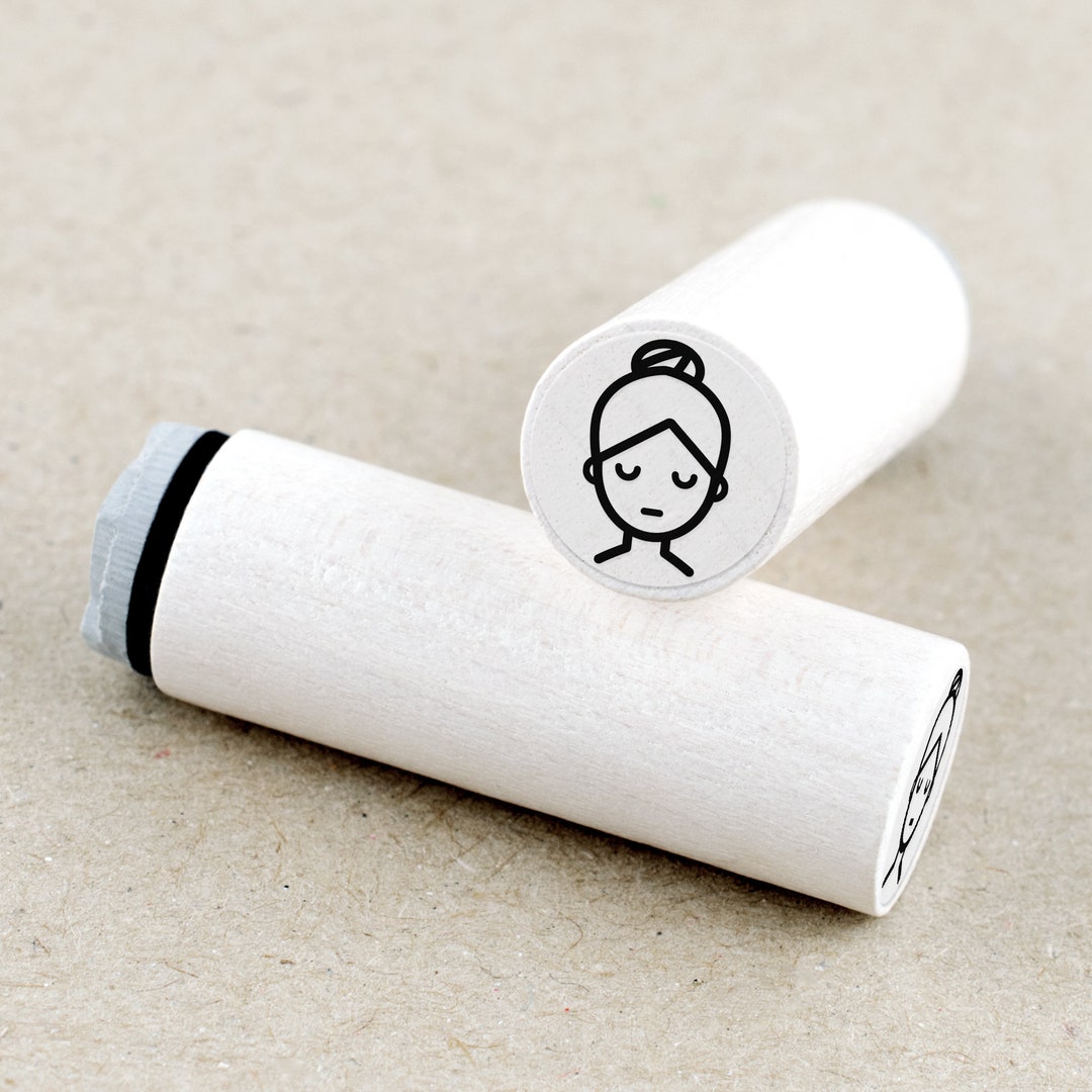 Mini Rubber Stamp Woman Relaxed - Etsy