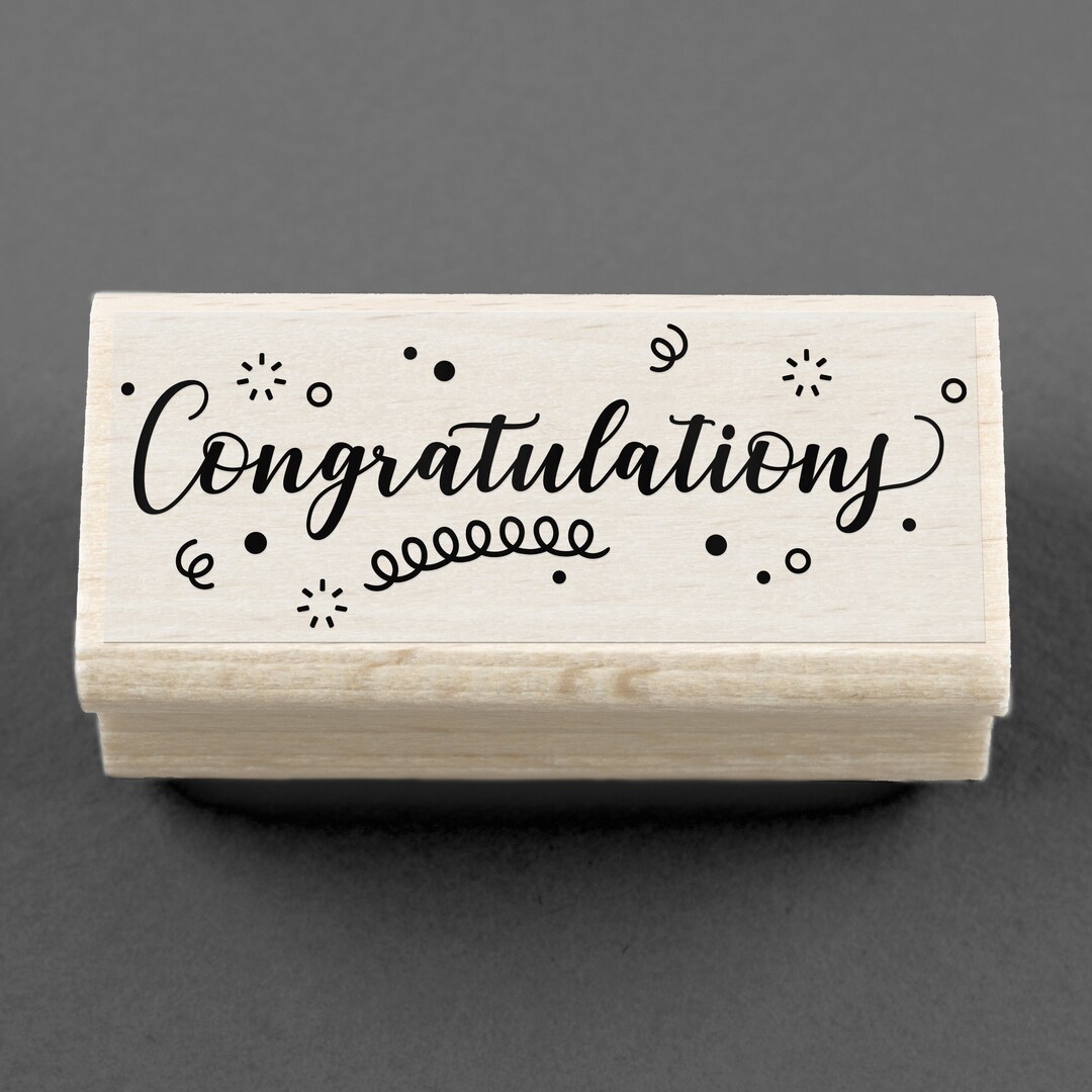 Rubber Stamp Congratulations 105 X 40 Mm - Etsy