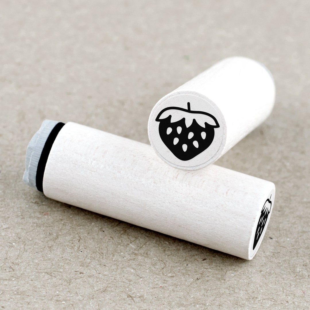 Mini Rubber Stamp Strawberry - Etsy