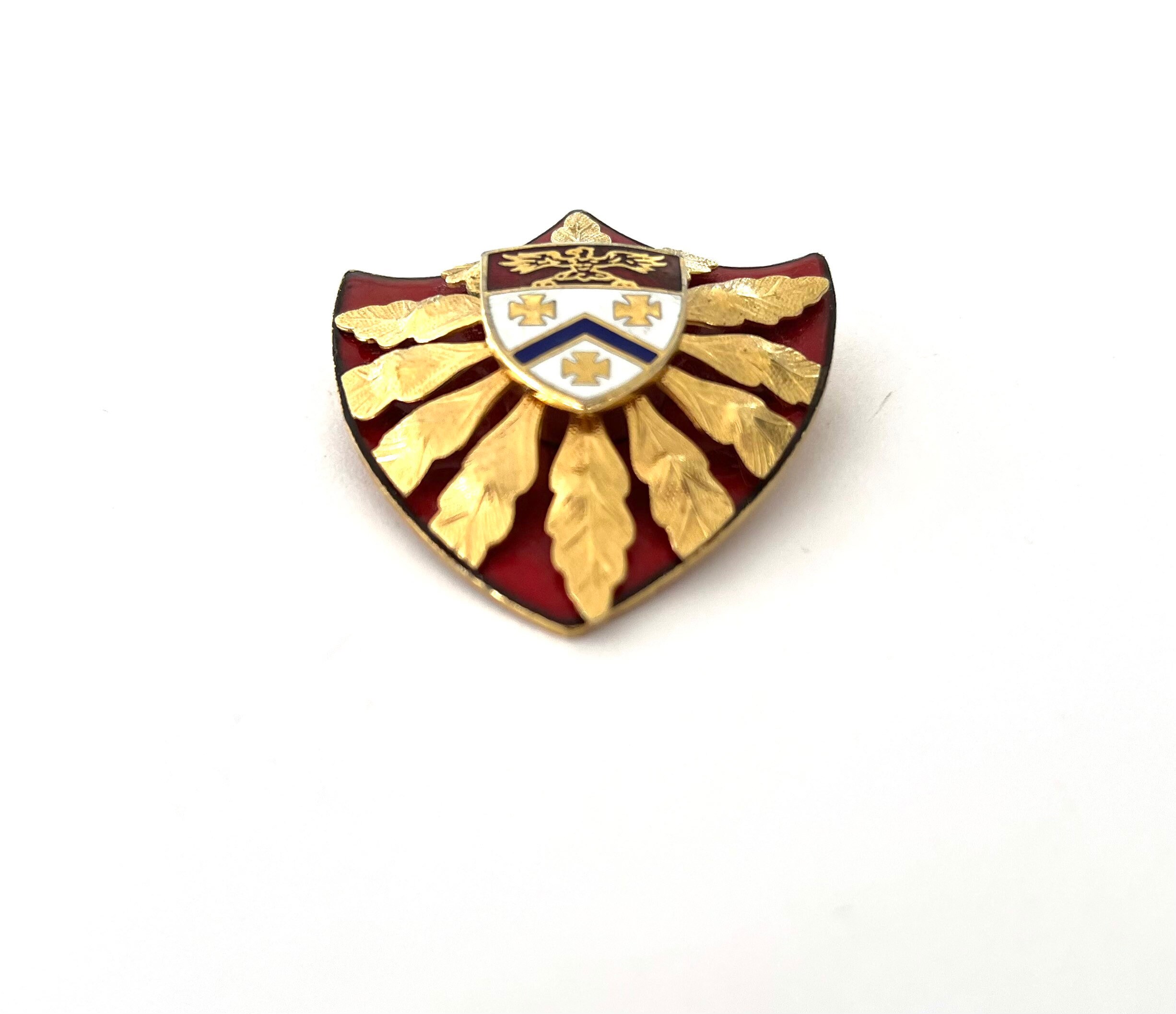Vintage Red White Blue Military Crest Shield Brooch - Etsy