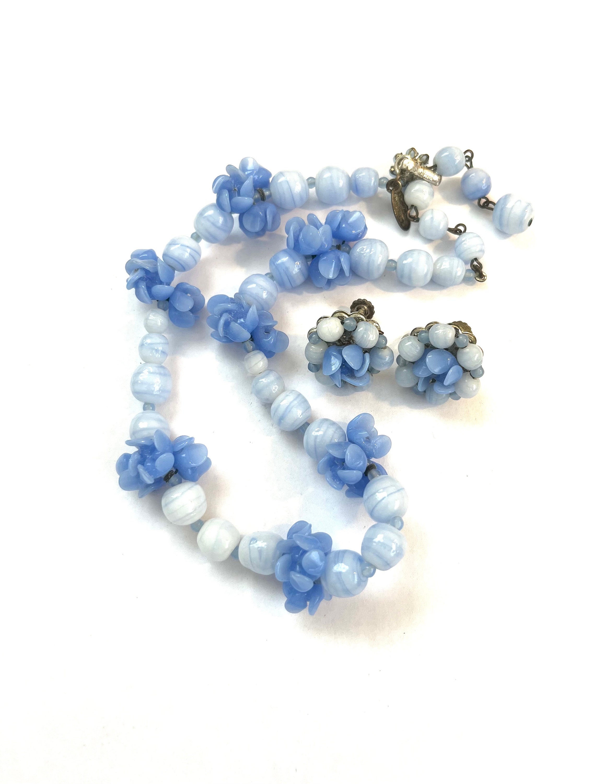 Miriam Haskell Frank Hess 1950s Pate De Verre Glass Flower Petal Suite ...