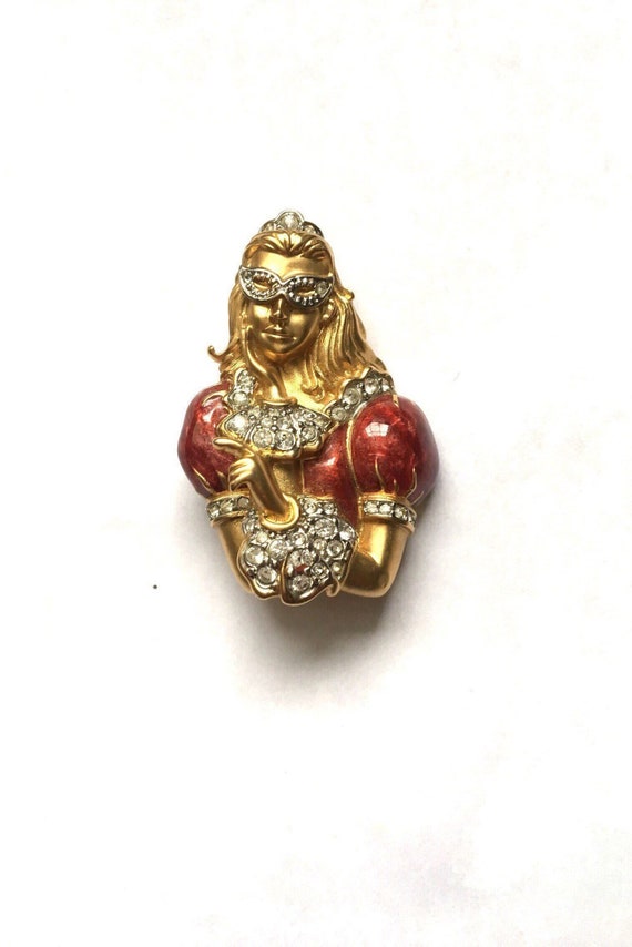 gorgeous lady bust brooch - Gem